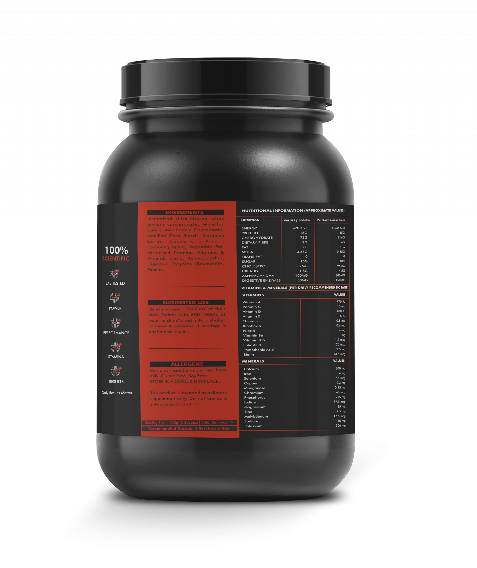 FULL STACK™ Hulk Mass Gainer - Redscience Nutrition