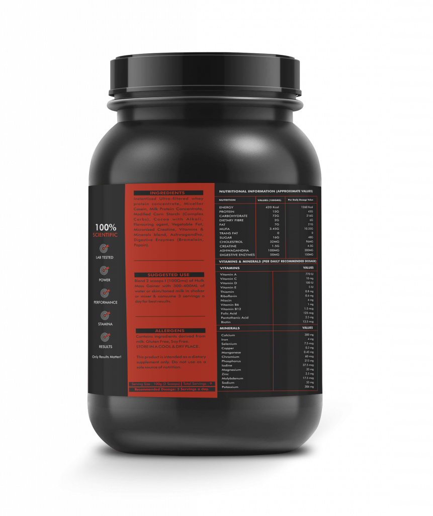 FULL STACK™ Hulk Mass Gainer - Redscience Nutrition